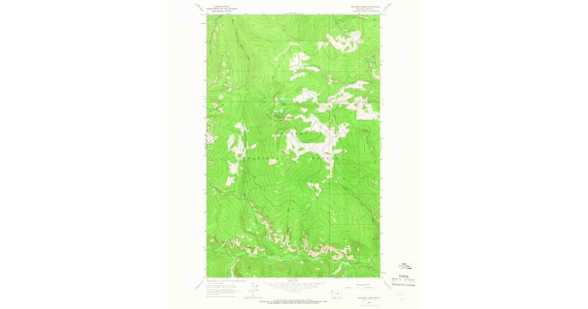1963 Map of Boulder Lakes, Lincoln County, MT — High-Res | Pastmaps