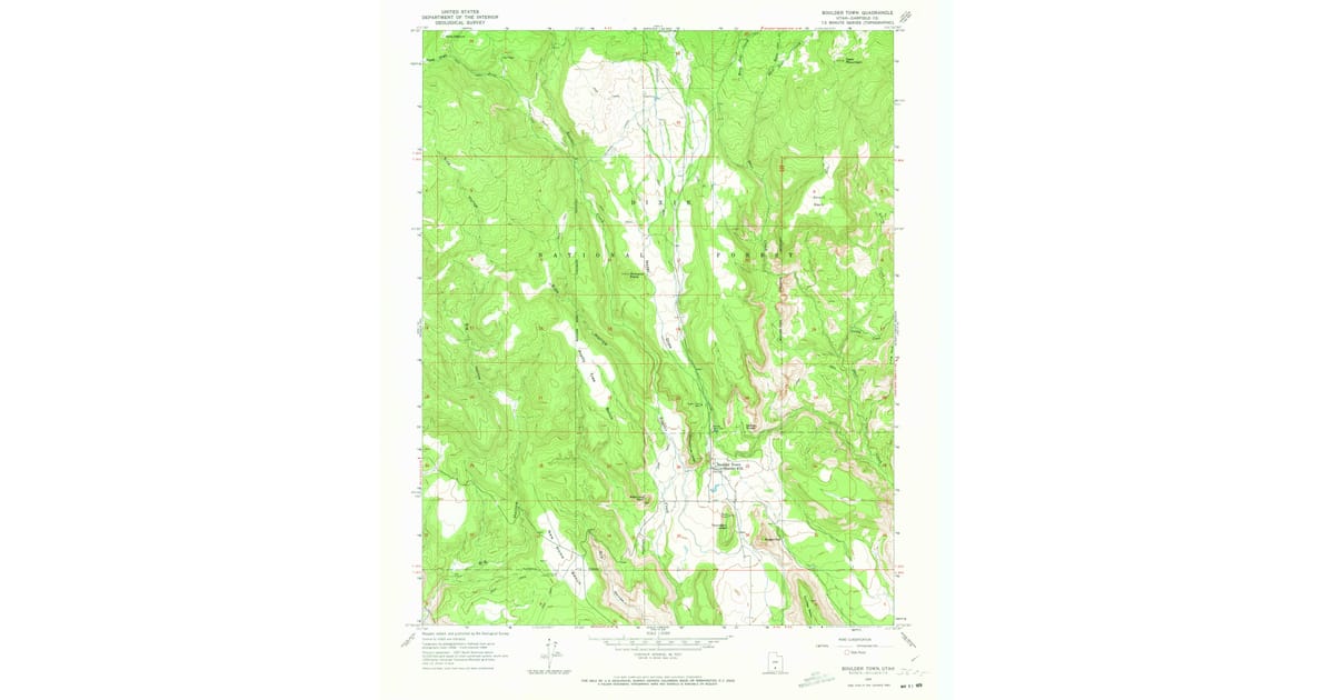 1964 Map of Boulder Town, Garfield County, UT — High-Res | Pastmaps