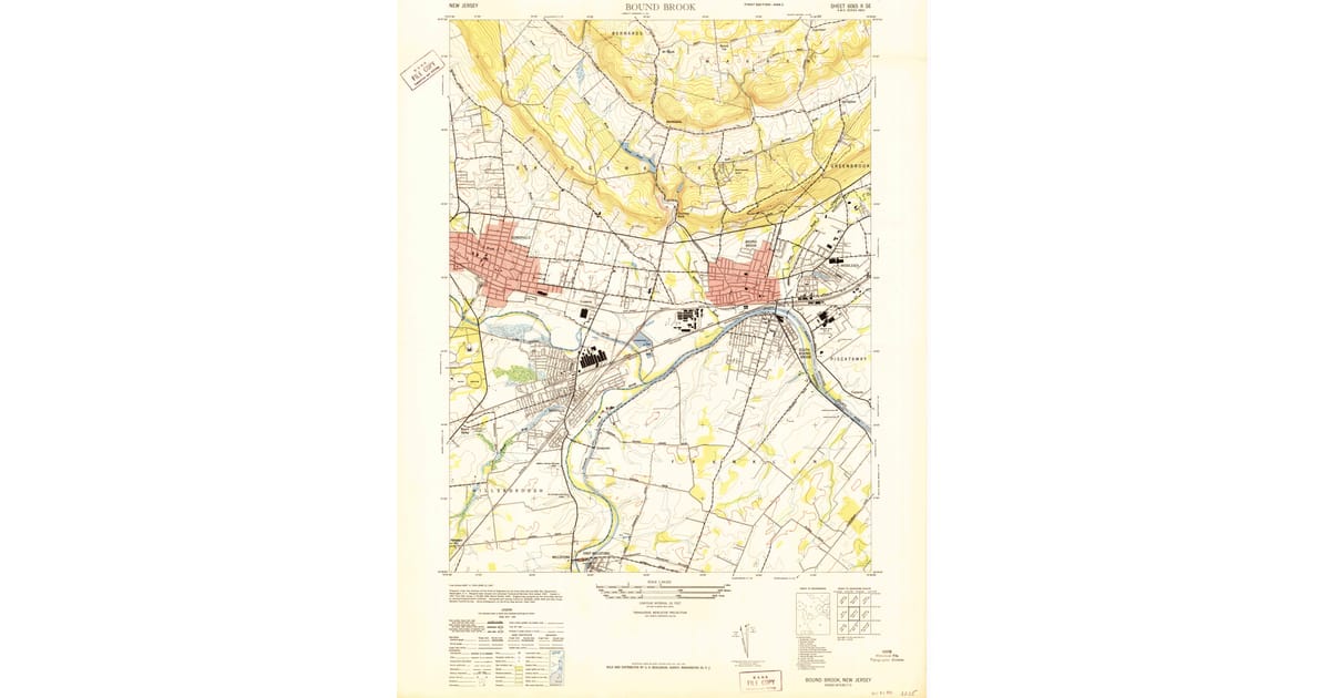 1947 Map of Bound Brook, NJ — High-Res | Pastmaps