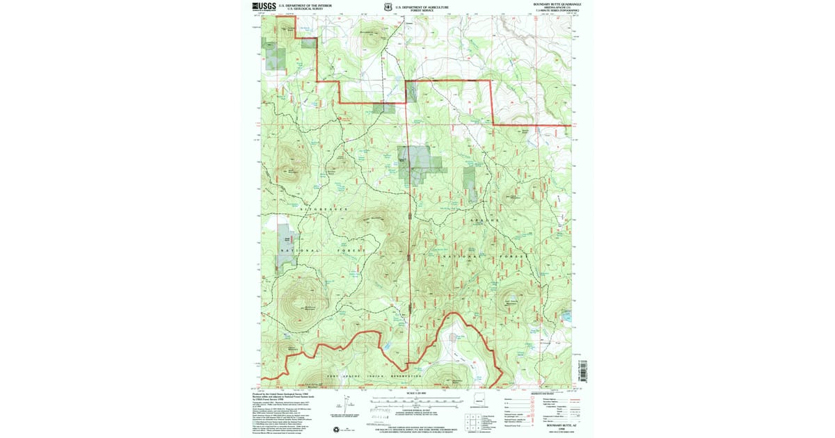 1998 Map of Boundary Butte, Apache County, AZ — High-Res | Pastmaps