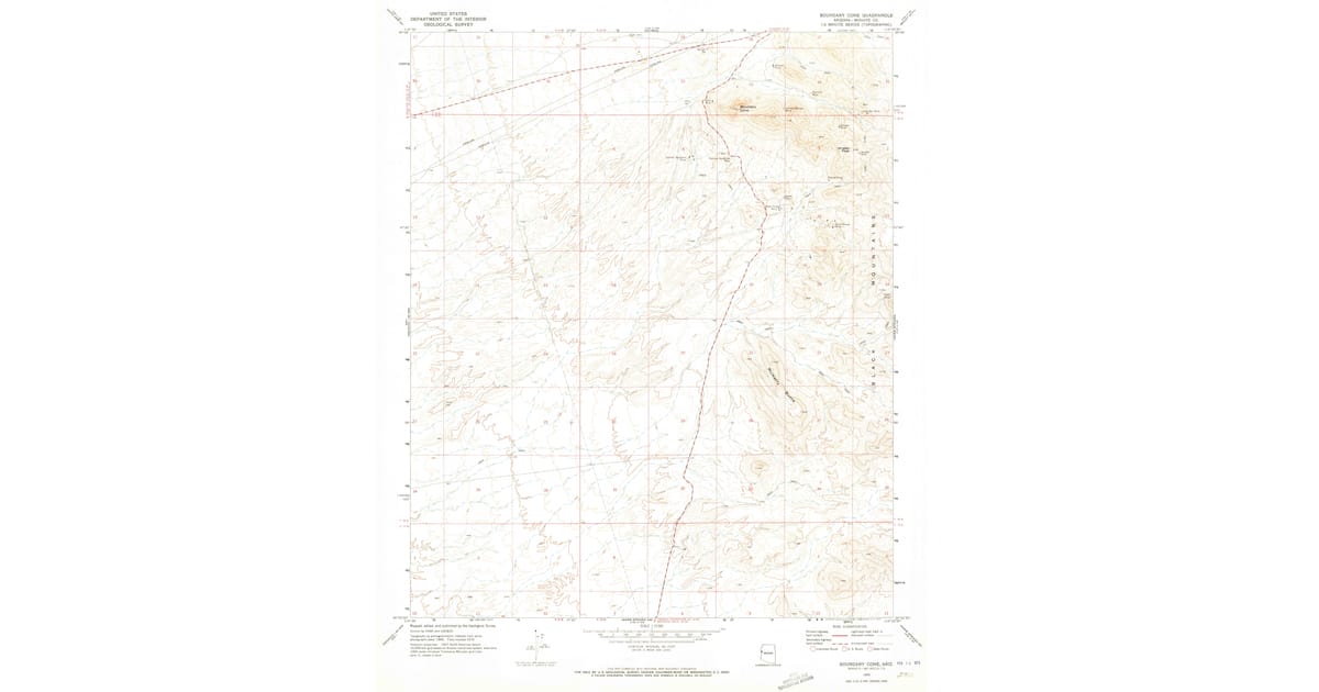 1970 Map of Boundary Cone, Mohave County, AZ — High-Res | Pastmaps