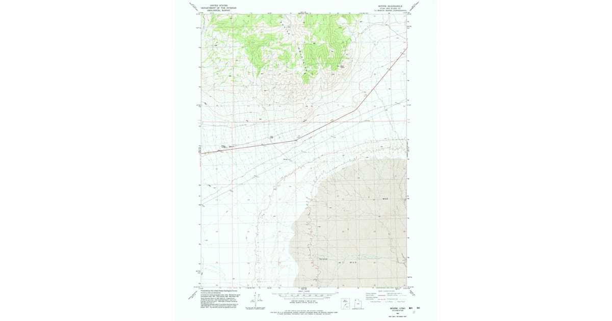 1991 Map of Bovine, Box Elder County, UT — High-Res | Pastmaps