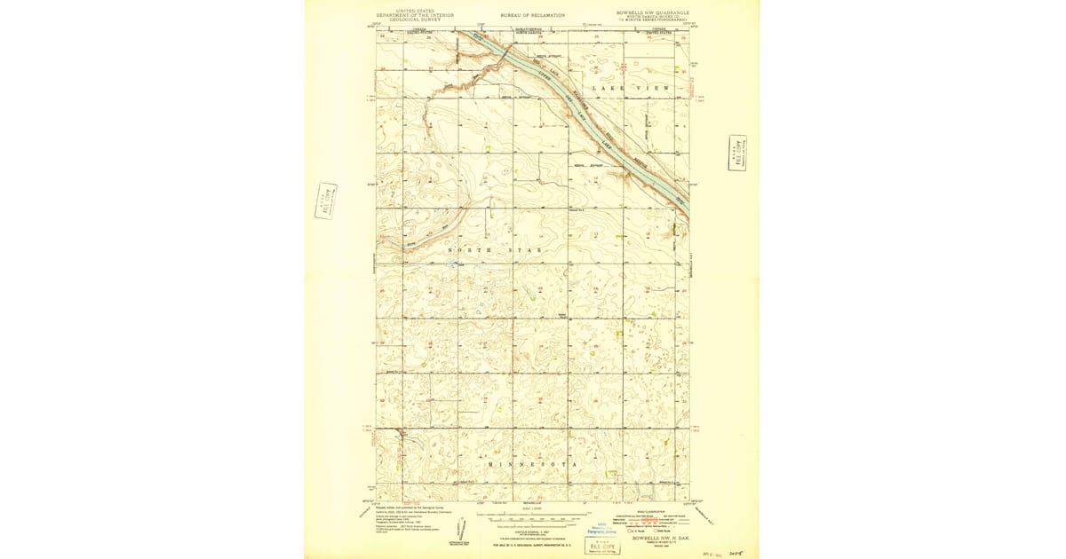1949 Map of Bowbells NW, Burke County, ND — High-Res | Pastmaps