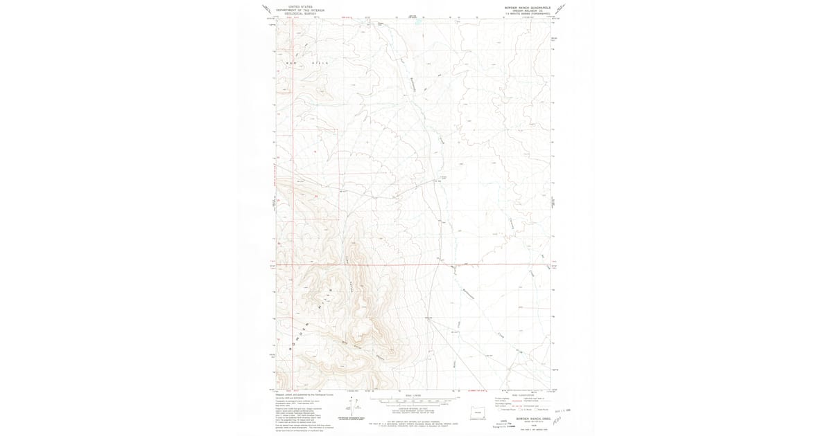 1979 Map of Bowden Ranch, Malheur County, OR — High-Res | Pastmaps