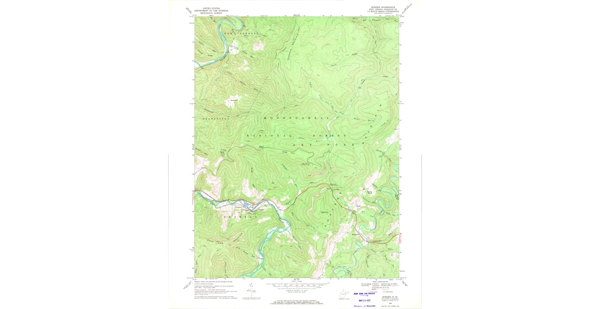 1968 Map of Bowden, WV — High-Res | Pastmaps
