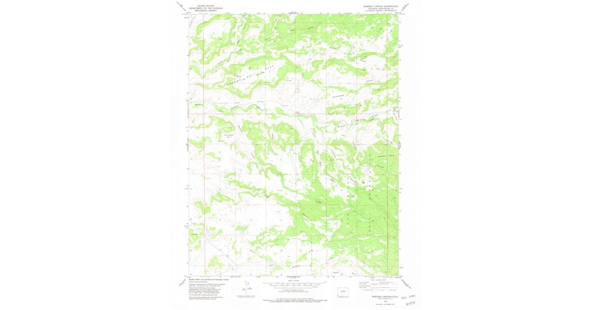 1979 Map of Bowdish Canyon, Montezuma County, CO — High-Res | Pastmaps