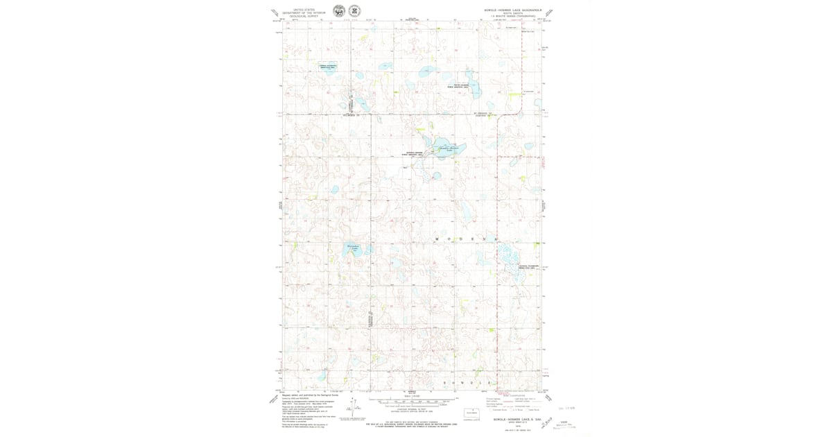 1978 Map of Bowdle-Hosmer Lake, Edmunds County, SD — High-Res | Pastmaps