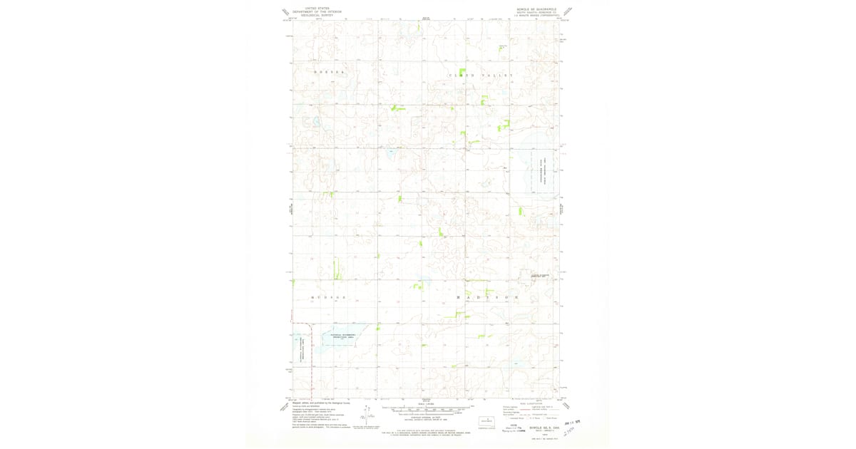 1974 Map of Bowdle SE, Edmunds County, SD — High-Res | Pastmaps