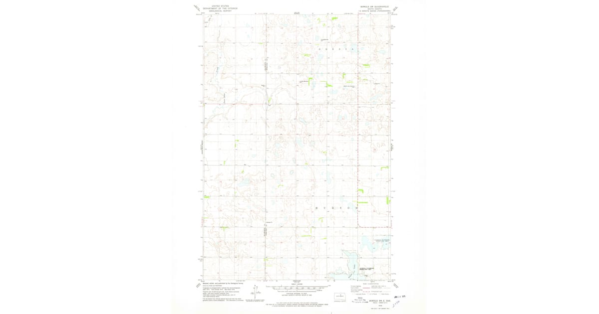 1978 Map of Bowdle SW, Edmunds County, SD — High-Res | Pastmaps