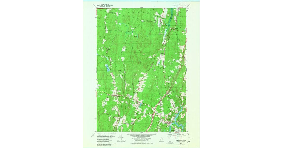 1980 Map of Bowdoinham, Sagadahoc County, ME — High-Res | Pastmaps