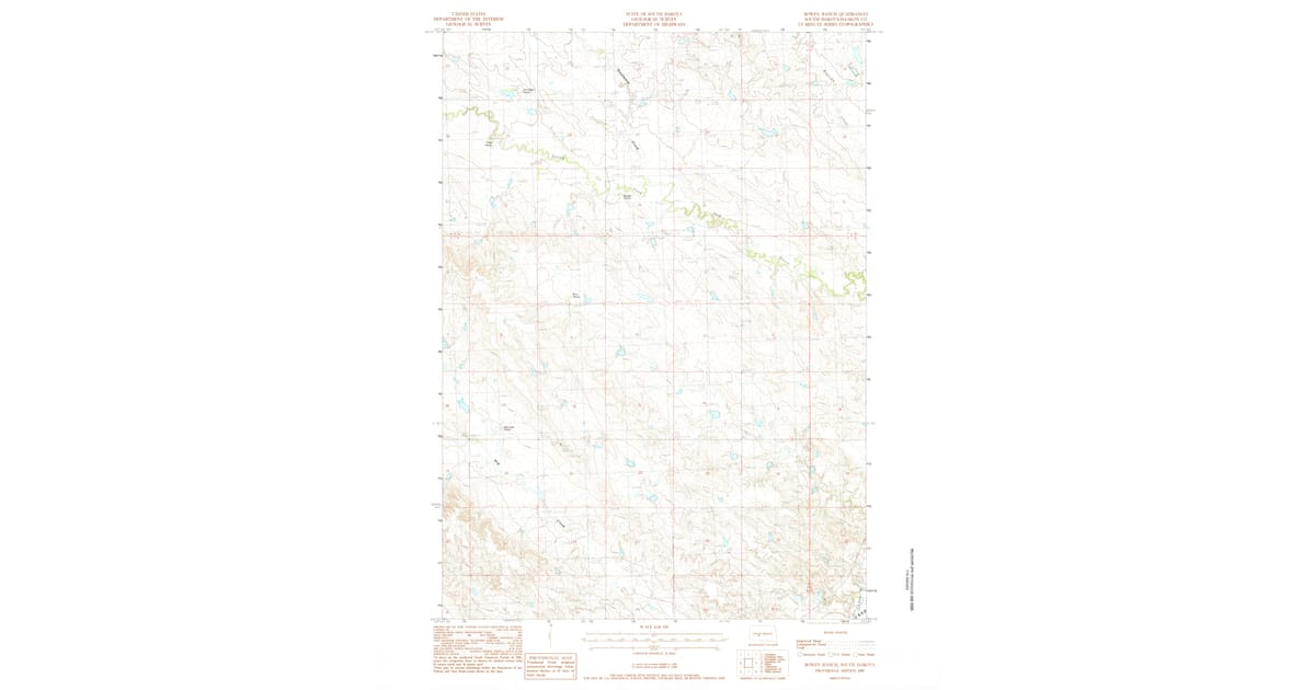 1983 Map of Bowen Ranch, Haakon County, SD — High-Res | Pastmaps