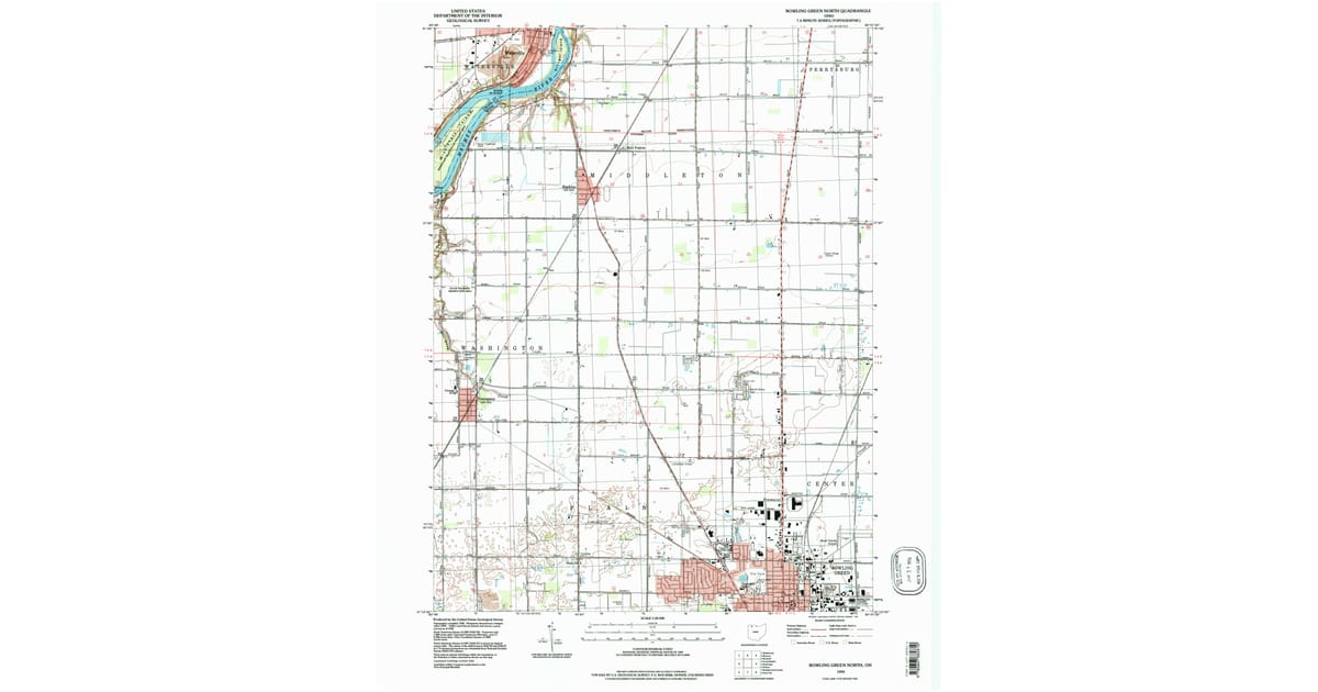 1994 Map of Bowling Green North, Wood County, OH — High-Res | Pastmaps