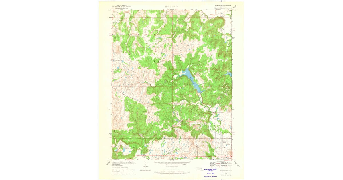 1971 Map of Bowring SE, Osage County, OK — High-Res | Pastmaps