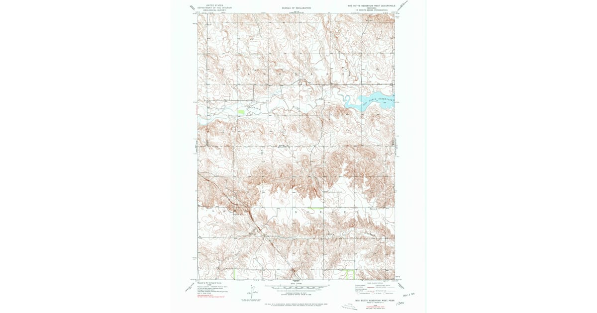 1946 Map of Box Butte Reservoir West, Dawes County, NE — High-Res ...