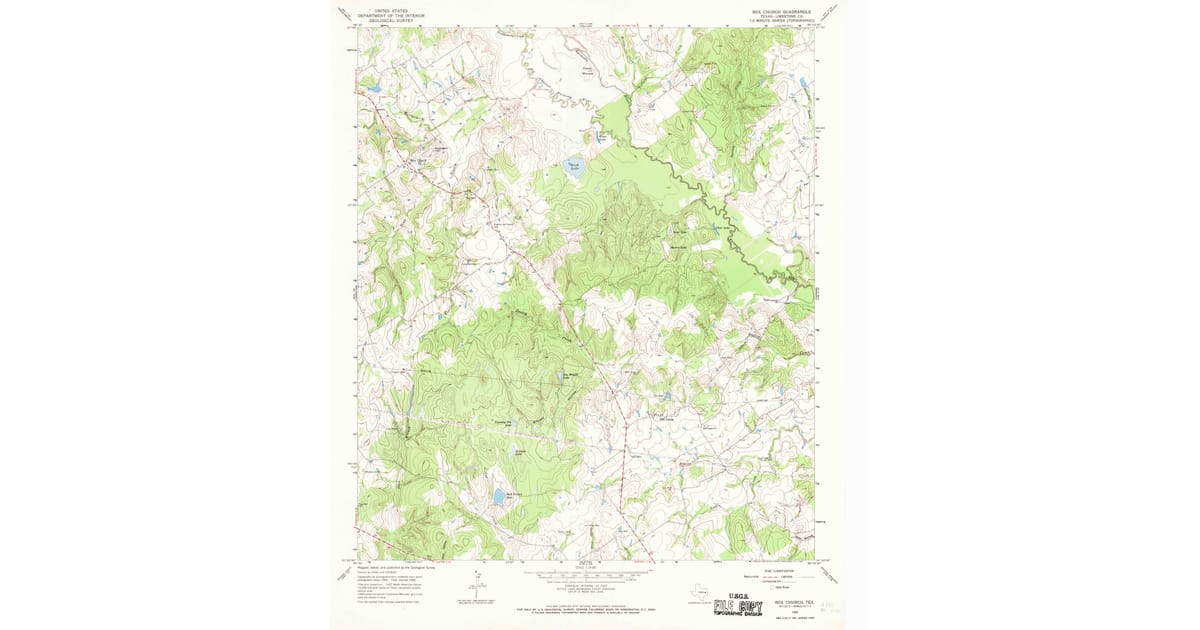 1966 Map of Box Church, Limestone County, TX — High-Res | Pastmaps