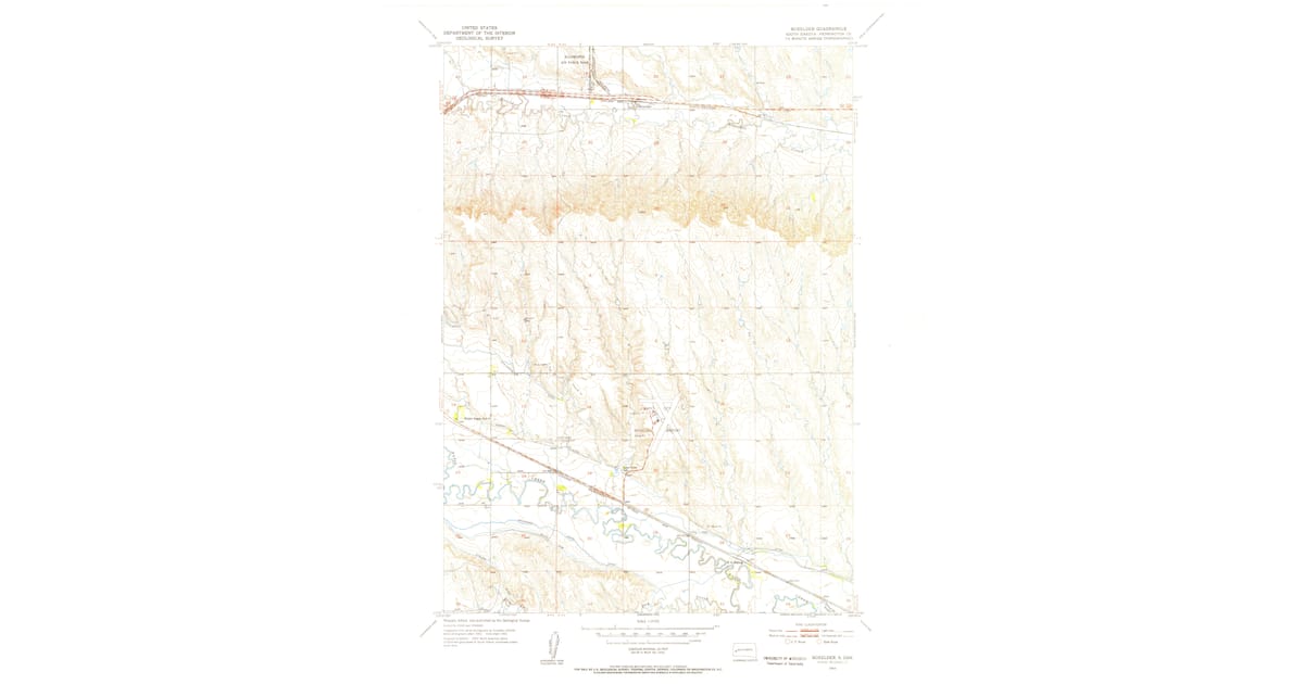 1953 Map of Box Elder, SD — High-Res, 1955 Print | Pastmaps