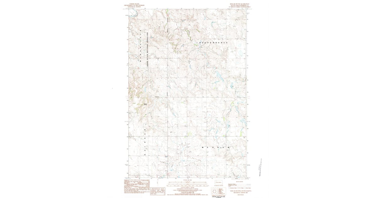 1983 Map of Boxcar Buttes, Perkins County, SD — High-Res | Pastmaps