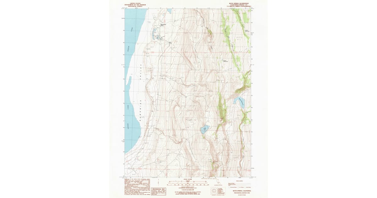 1990 Map of Boyd Spring, Modoc County, CA — High-Res | Pastmaps