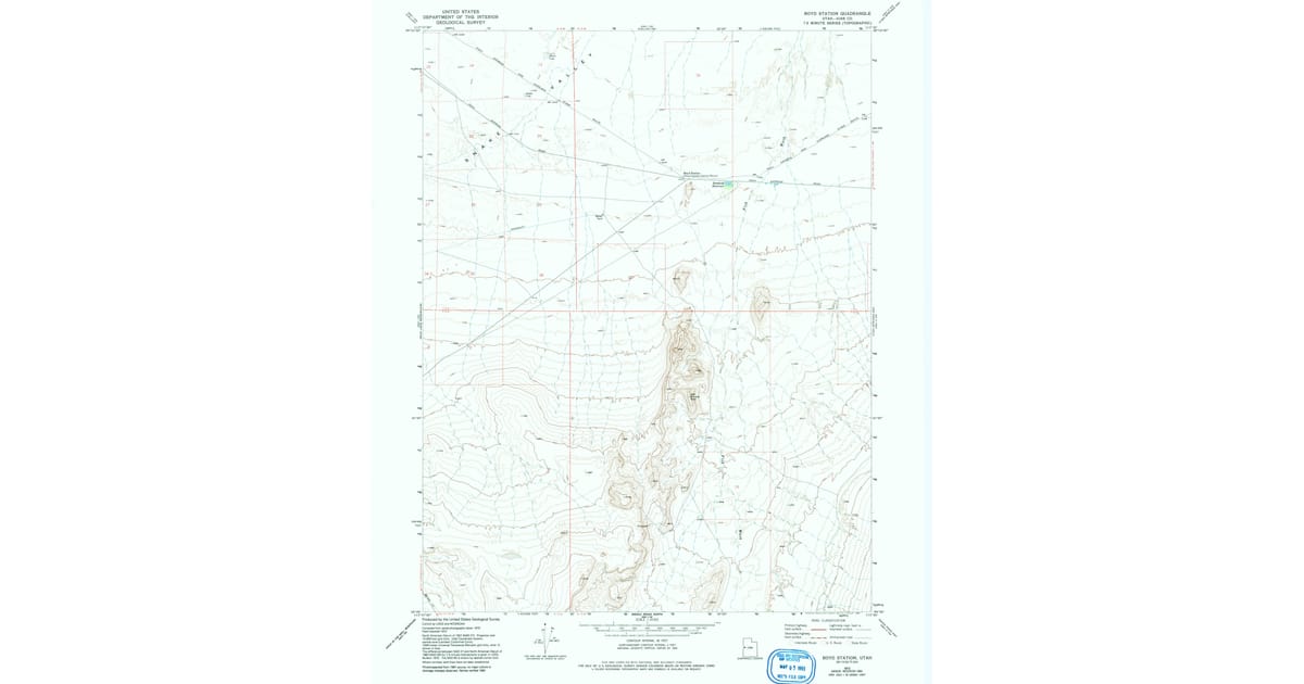 1972 Map of Boyd Station, Juab County, UT — High-Res, 1993 Print | Pastmaps