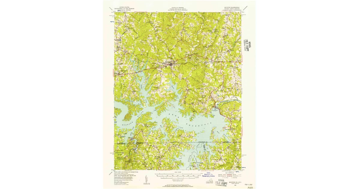 1955 Map of Boydton, VA — High-Res | Pastmaps