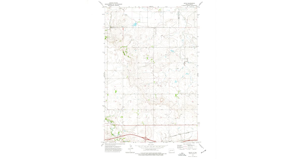 1973 Map of Boyle, Stark County, ND — High-Res | Pastmaps