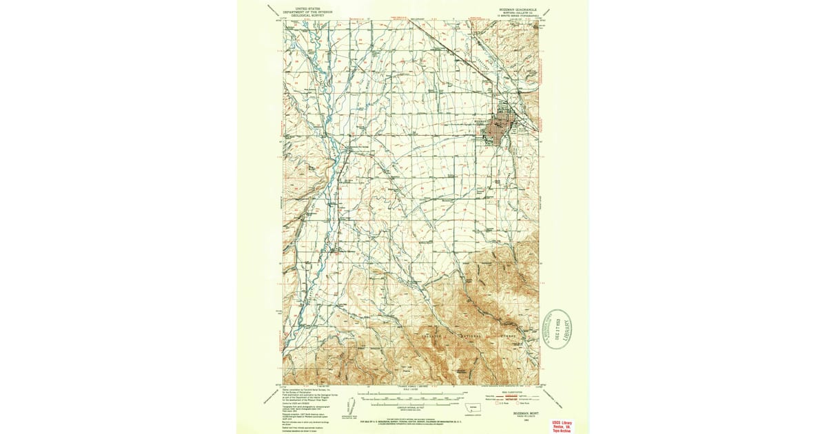 1953 Map of Bozeman, MT — High-Res, 1953 Print #2 | Pastmaps