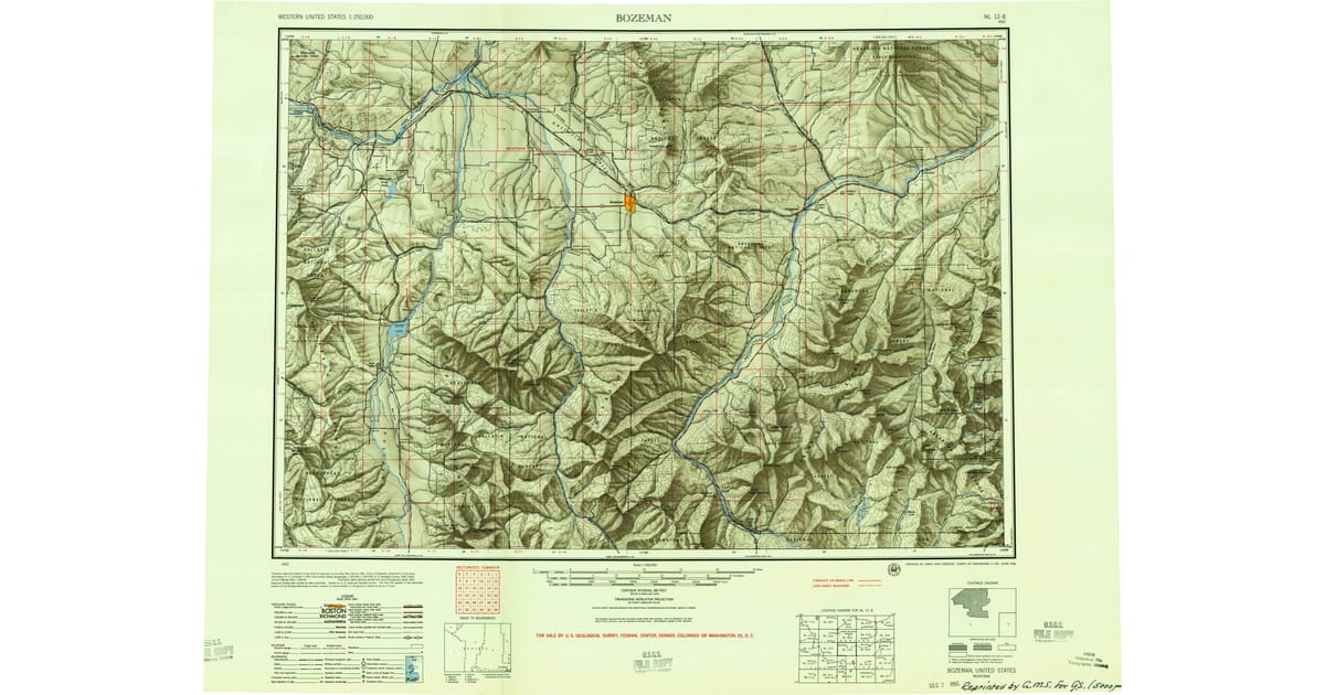 1955 Map of Bozeman, MT — High-Res | Pastmaps