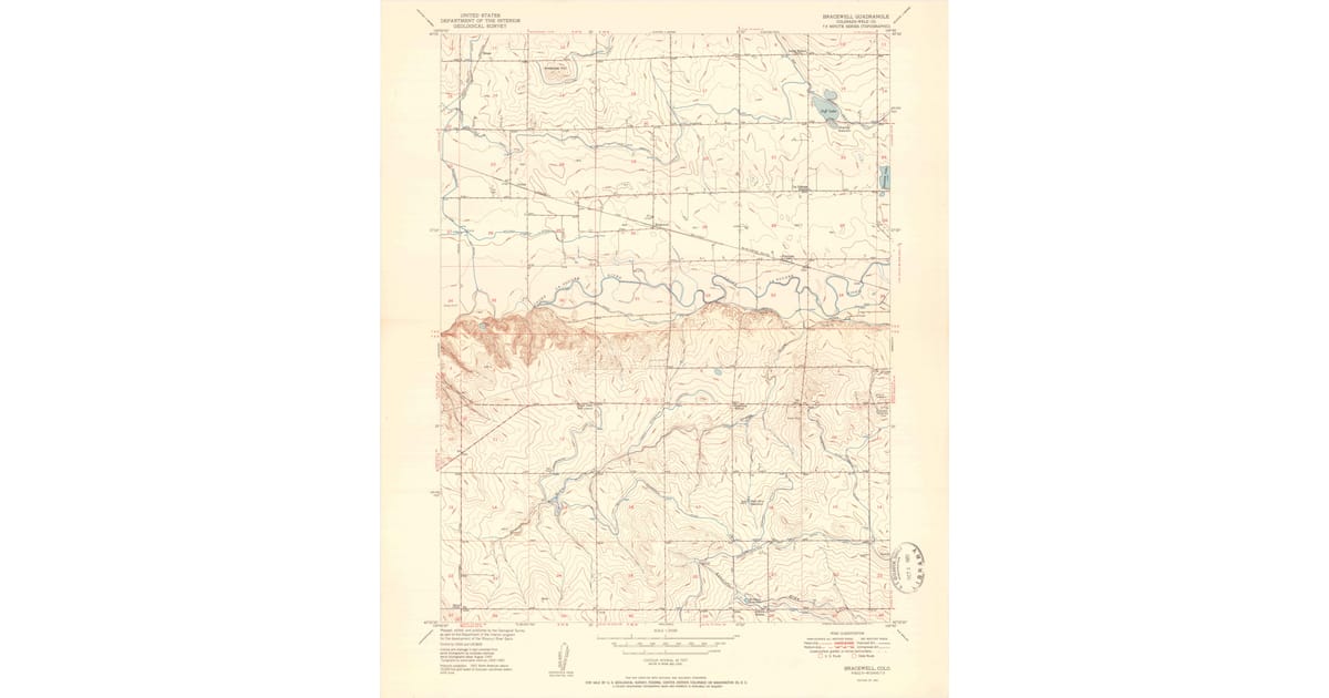 1951 Map of Bracewell, Weld County, CO — High-Res, 1951 Print #2 | Pastmaps
