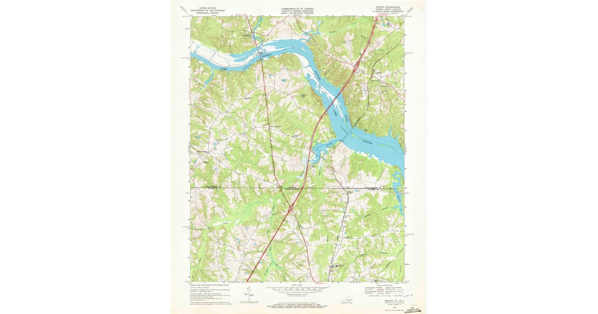 1968 Map of Bracey, VA — High-Res | Pastmaps