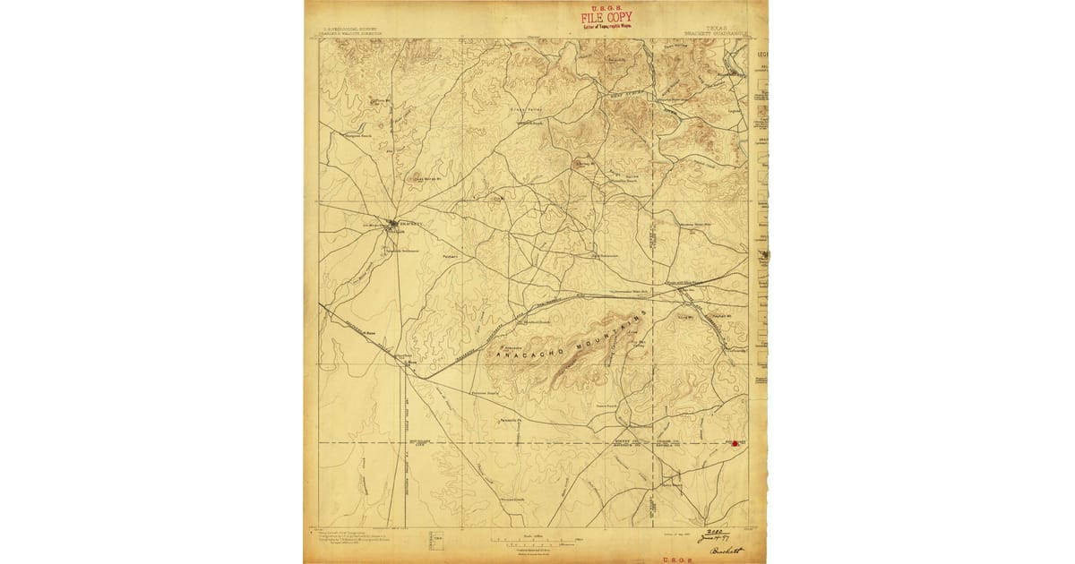 1897 Map of Brackett, Kinney County, TX — High-Res | Pastmaps
