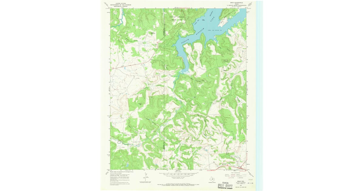 1967 Map of Brad, Palo Pinto County, TX — High-Res | Pastmaps