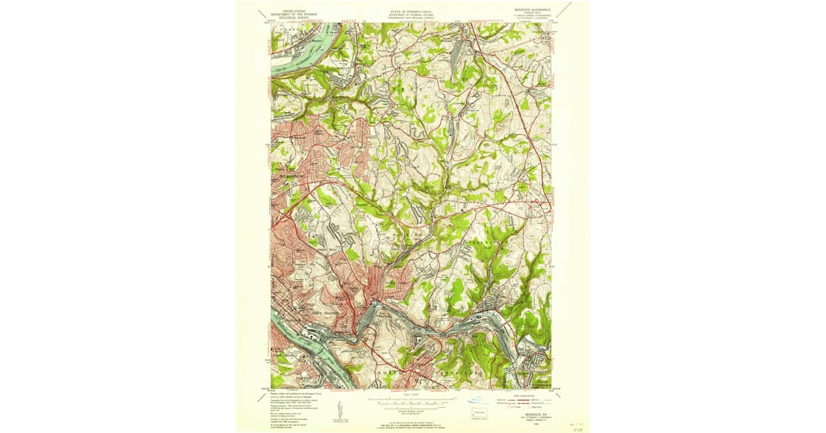 1953 Map of Braddock, PA — High-Res | Pastmaps