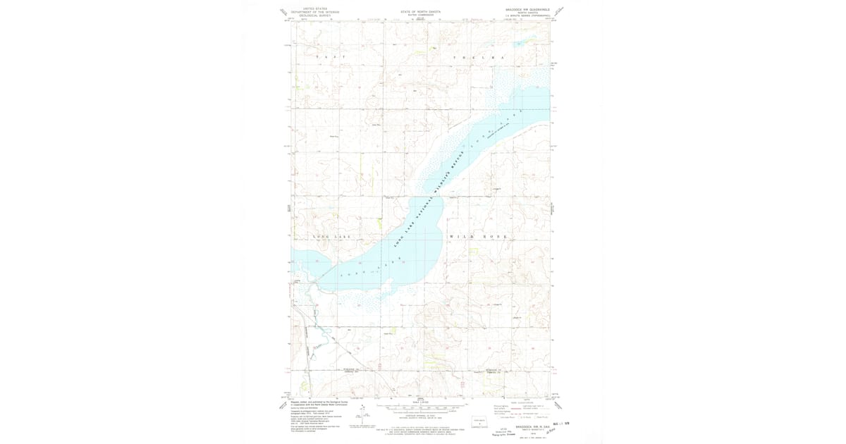 1975 Map of Braddock NW, Burleigh County, ND — High-Res | Pastmaps