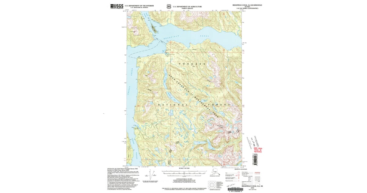 2000 Map of Bradfield Canal A-6, Prince of Wales-Hyder Borough, AK ...
