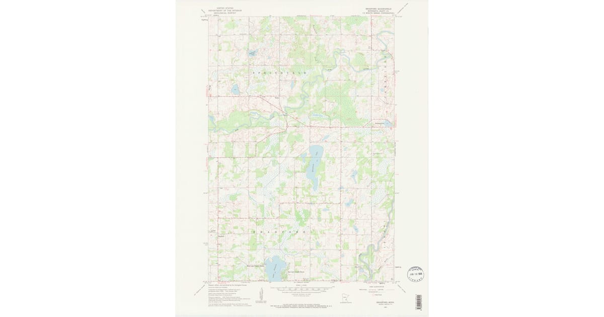 1961 Map of Bradford, Isanti County, MN — High-Res | Pastmaps