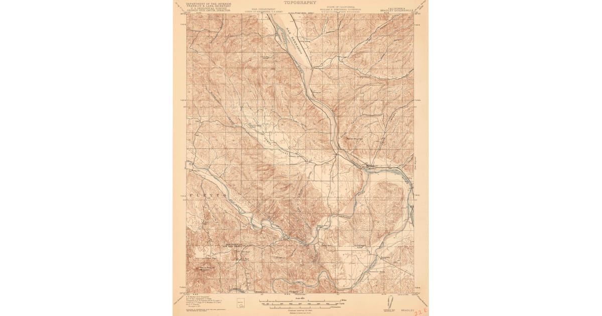 1919 Map of Bradley, CA — High-Res | Pastmaps