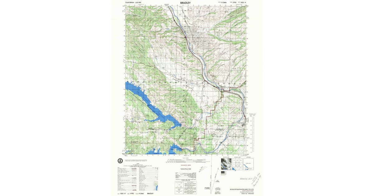 1976 Map of Bradley, CA — High-Res | Pastmaps