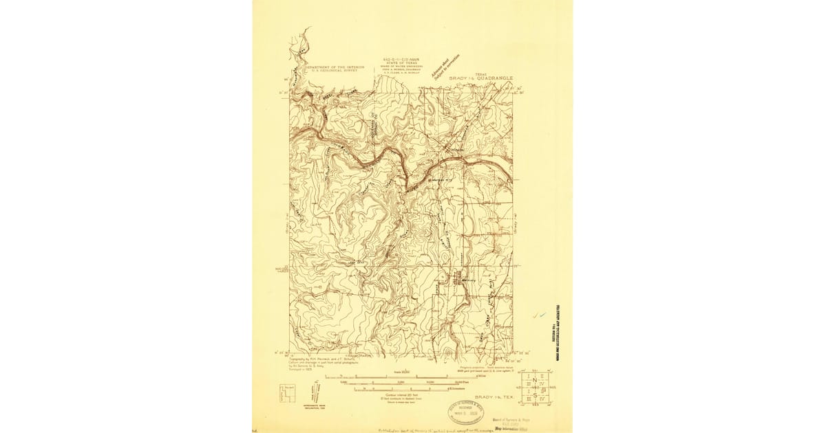 1925 Map of Brady 1-b, McCulloch County, TX — High-Res | Pastmaps