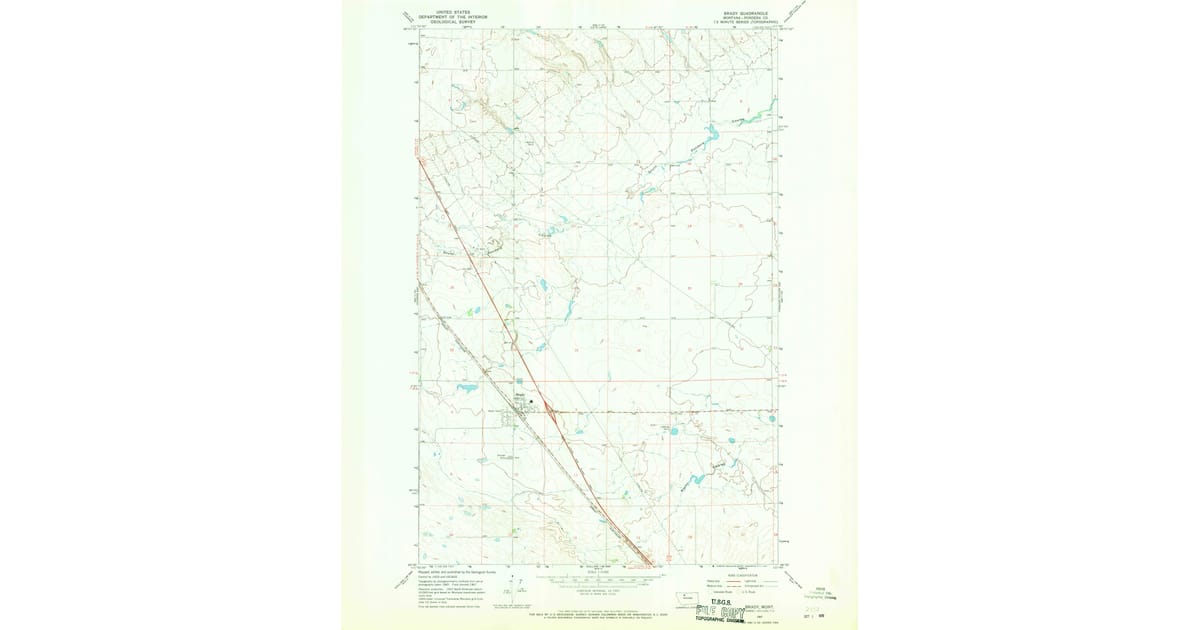 1967 Map of Brady, MT — High-Res | Pastmaps