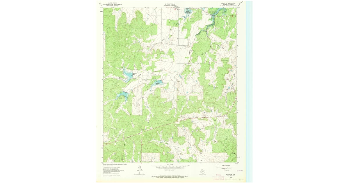 1963 Map of Brady SW, McCulloch County, TX — High-Res | Pastmaps