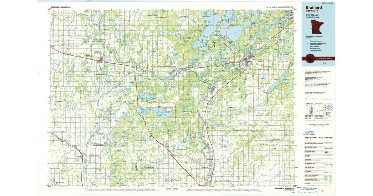1986 Map of Brainerd, MN — High-Res | Pastmaps
