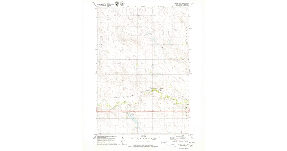 1978 Map of Brakke Dam, Lyman County, SD — High-Res | Pastmaps