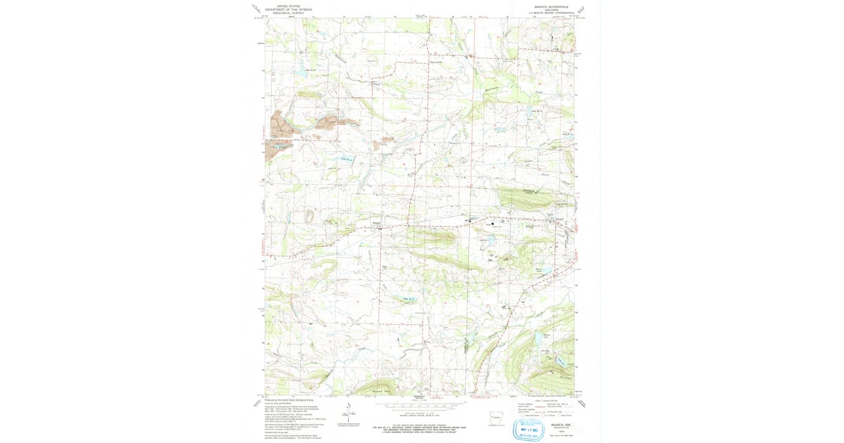 1993 Map of Branch, AR — High-Res | Pastmaps