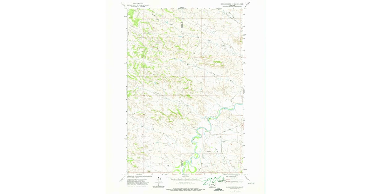 1971 Map of Brandenberg NW, Custer County, MT — High-Res | Pastmaps