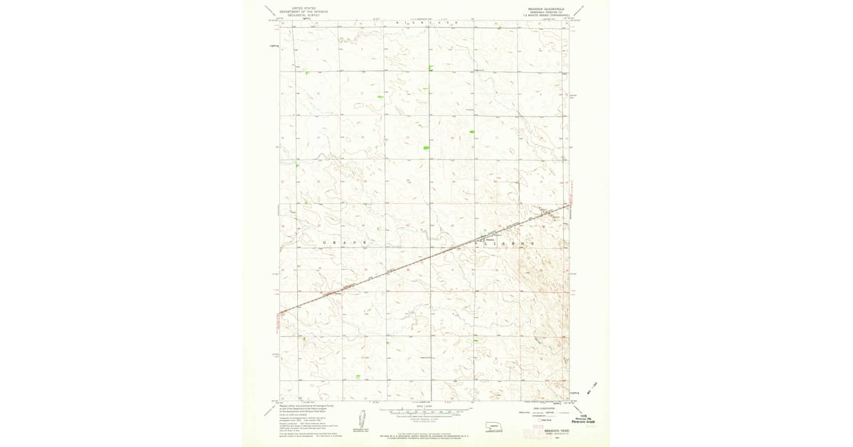 1961 Map of Brandon, Perkins County, NE — High-Res | Pastmaps