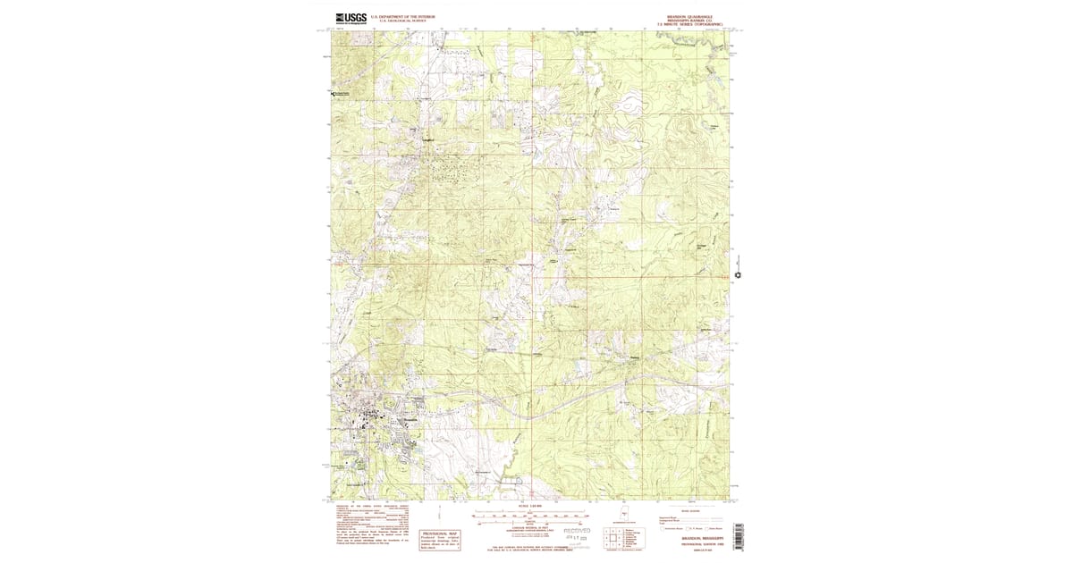 1982 Map of Brandon, MS — High-Res | Pastmaps