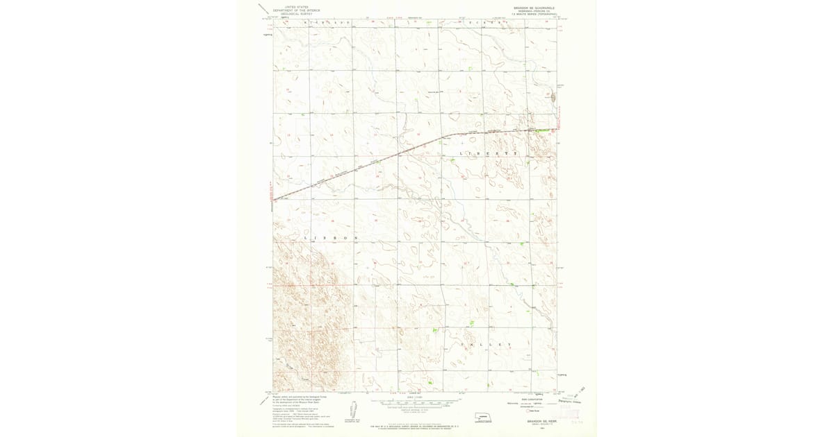 1961 Map of Brandon SE, Perkins County, NE — High-Res | Pastmaps