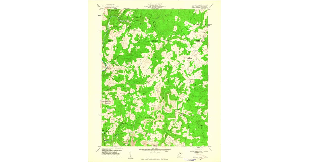 1959 Map of Brandonville, WV — High-Res | Pastmaps