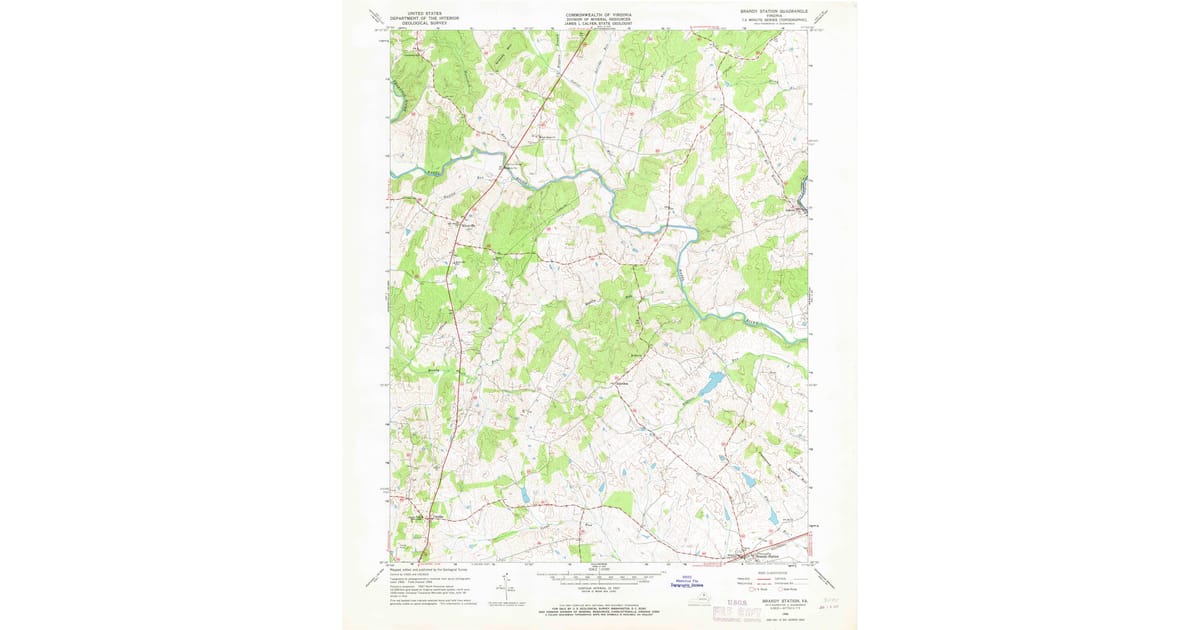 1966 Map of Brandy Station, VA — High-Res | Pastmaps