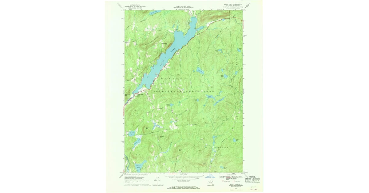 1966 Map of Brant Lake, Warren County, NY — High-Res | Pastmaps